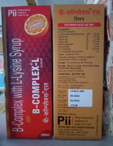 Buy B-Complex With L-Lysine Syrup Online at best price from pharamcy ...